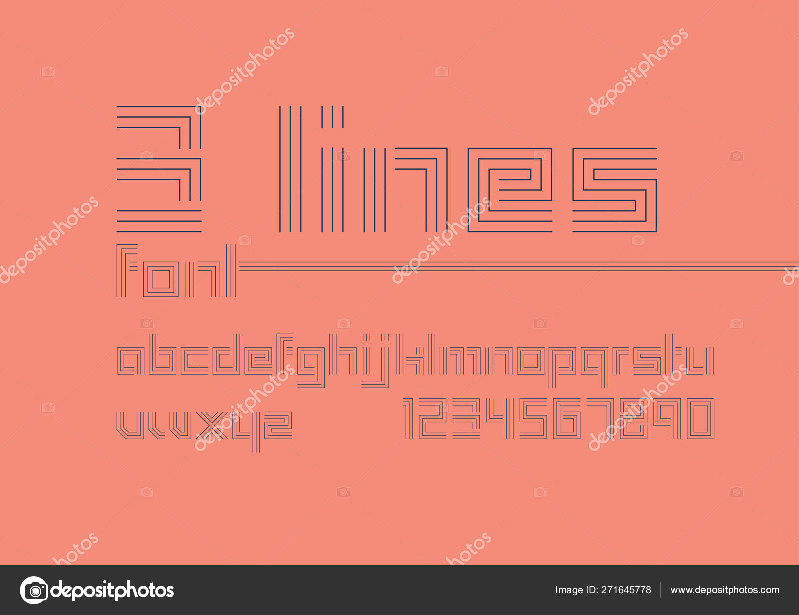 Lines Font Design Colorful Vector Illustration Stock Vector Image by ...