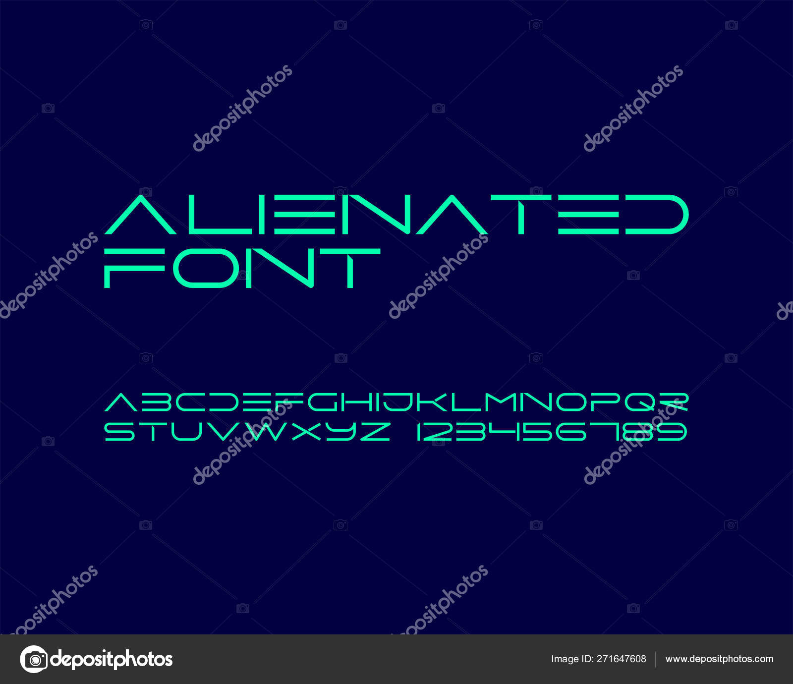 Alienated Font Design Colorful Vector Illustration Stock Vector by ...