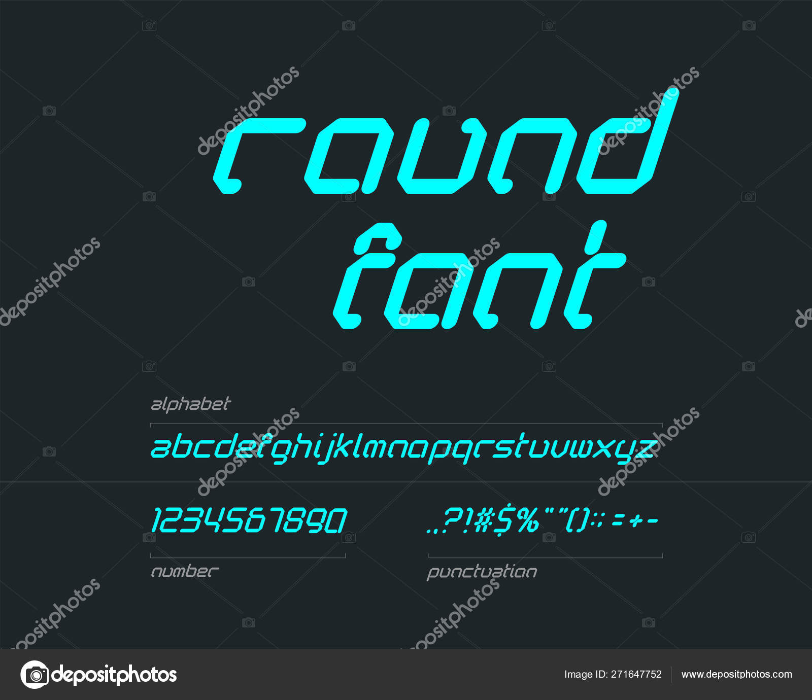 Diseño Fuente Redonda Ilustración Vectorial Colorido Vector de stock ...