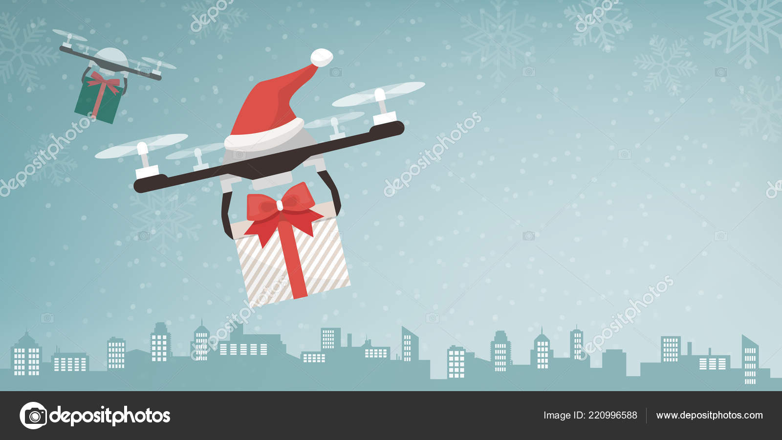 Chrismas Drone Holiday Celebration Banner Stock Vector Image by ...