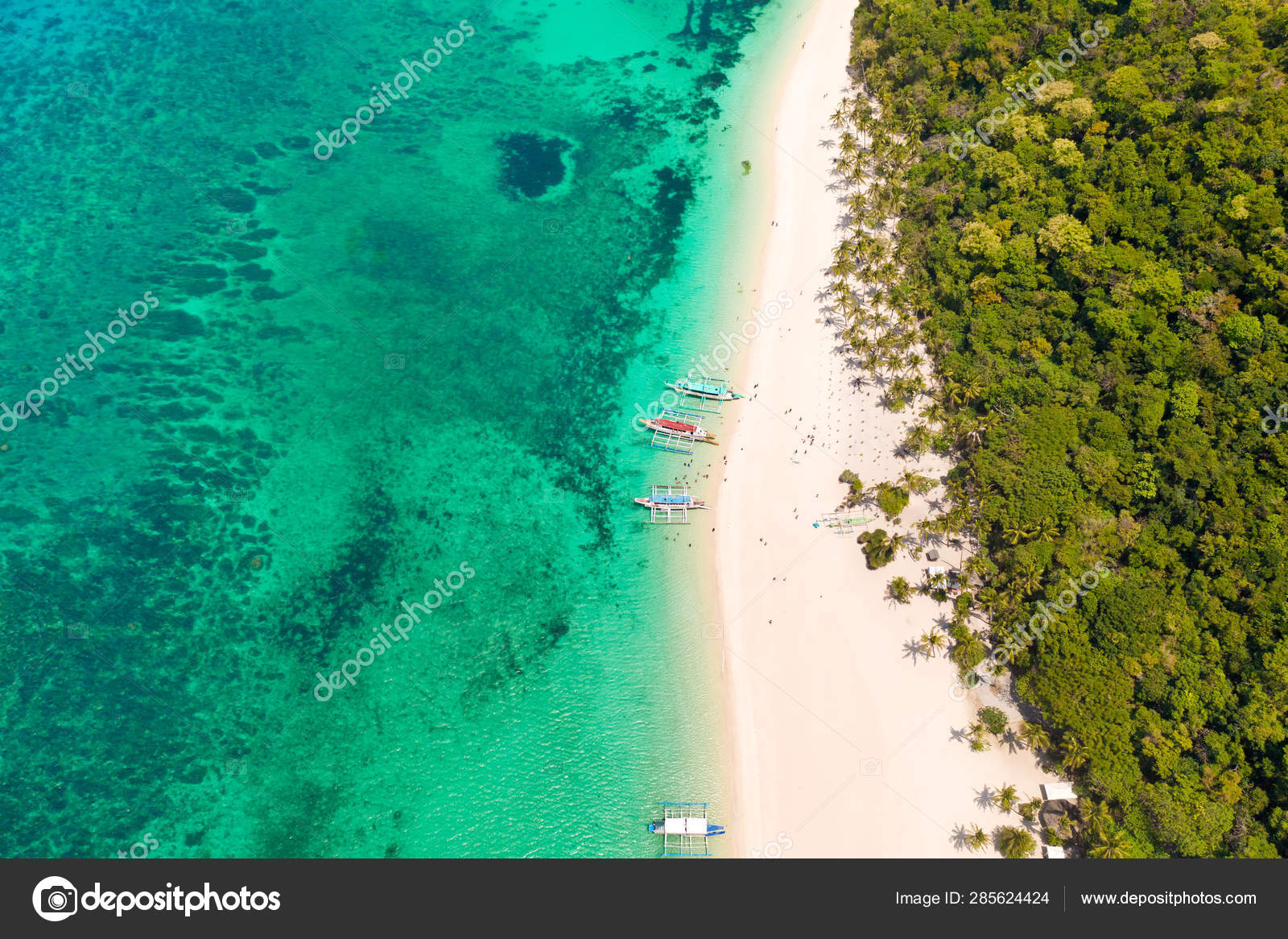 Puka Shell Beach, Boracay Island, Philippines, aerial view. — Stock ...