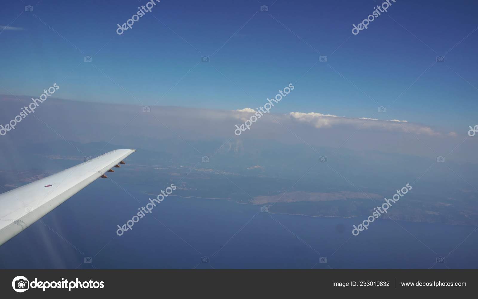 Traveling By Air. View Through an Airplane Window — Stock Photo ...