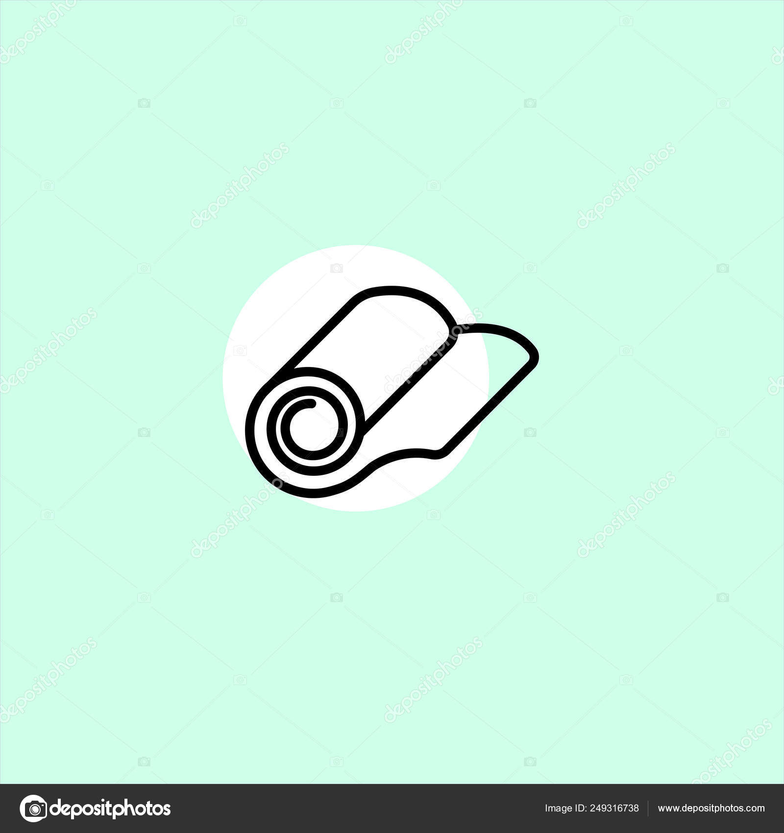 Rolled Paper Flat Vector Icon Colorful Background Stock Vector by ©Mr.Webicon 249316738