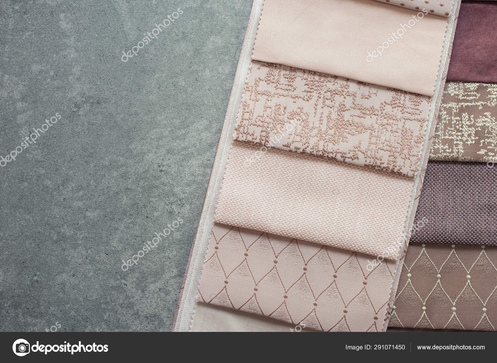 Fabric samples on the table. The designer workplace concept. Freelance ...