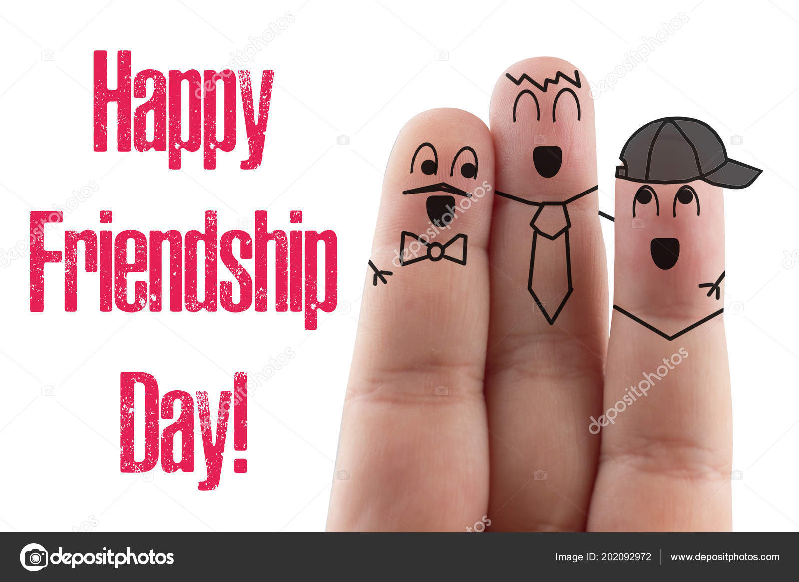 Fingers Friend Isolated White Background Happy International Friendship ...