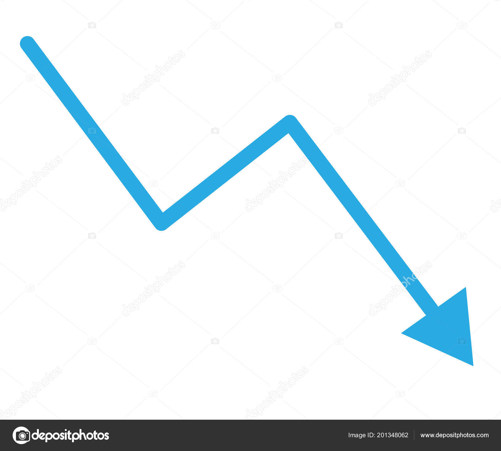 Loss Bar Chart Decline Arrow Isolated White Background Trend Decline Stock Vector by ©drsuthee ...