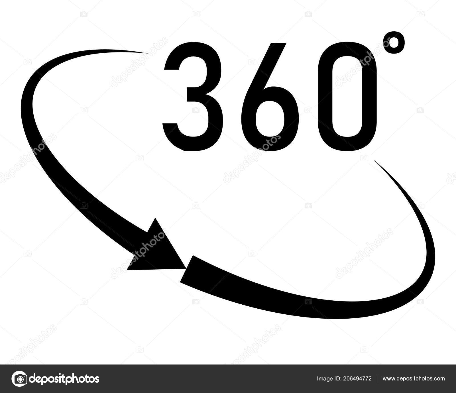 360 Degrees Angle Icon Trendy Flat Style White Background Angle Stock ...