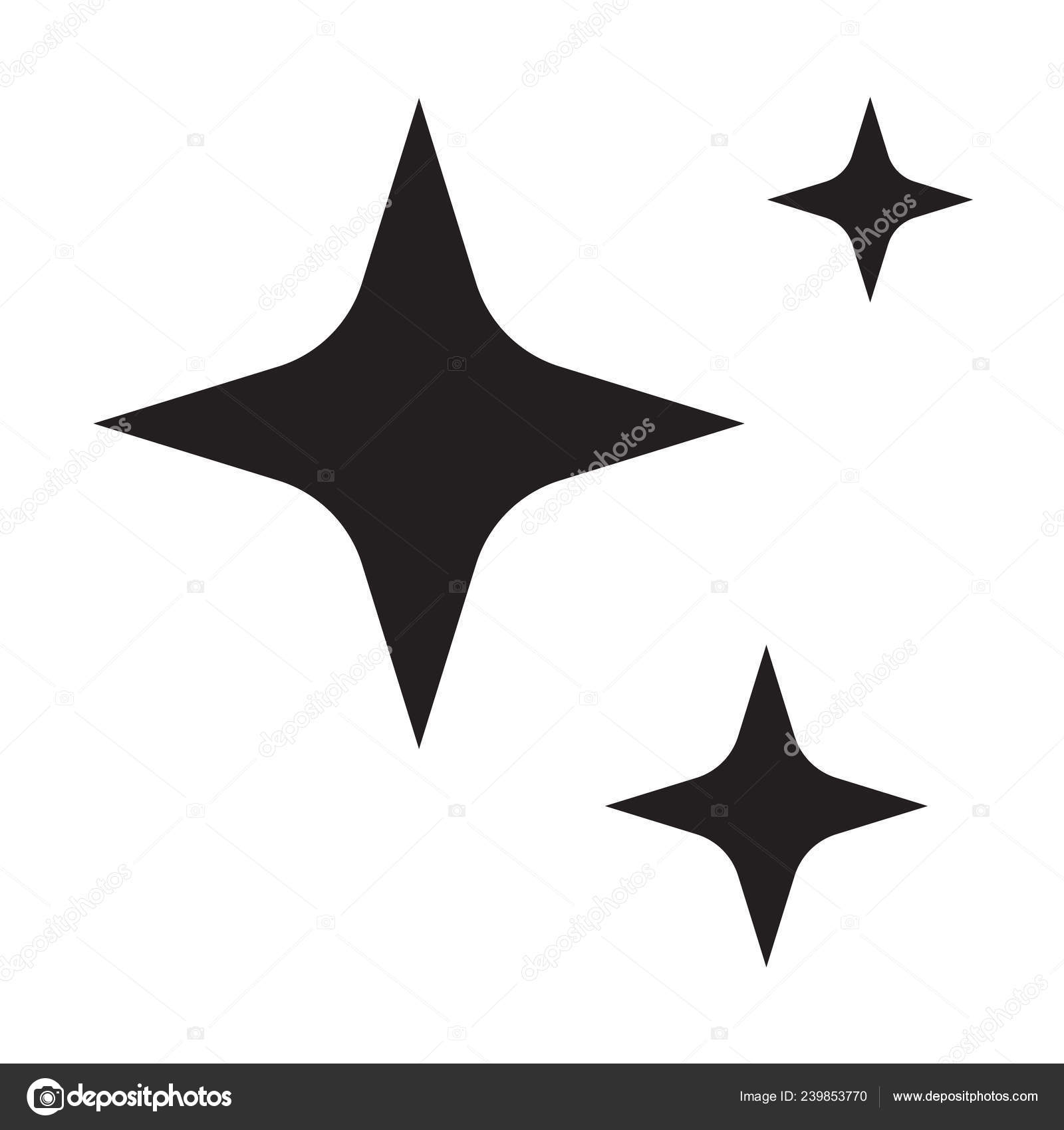 Brilla Icono Estrella Sobre Fondo Blanco Estilo Plano Chispas Icono ...