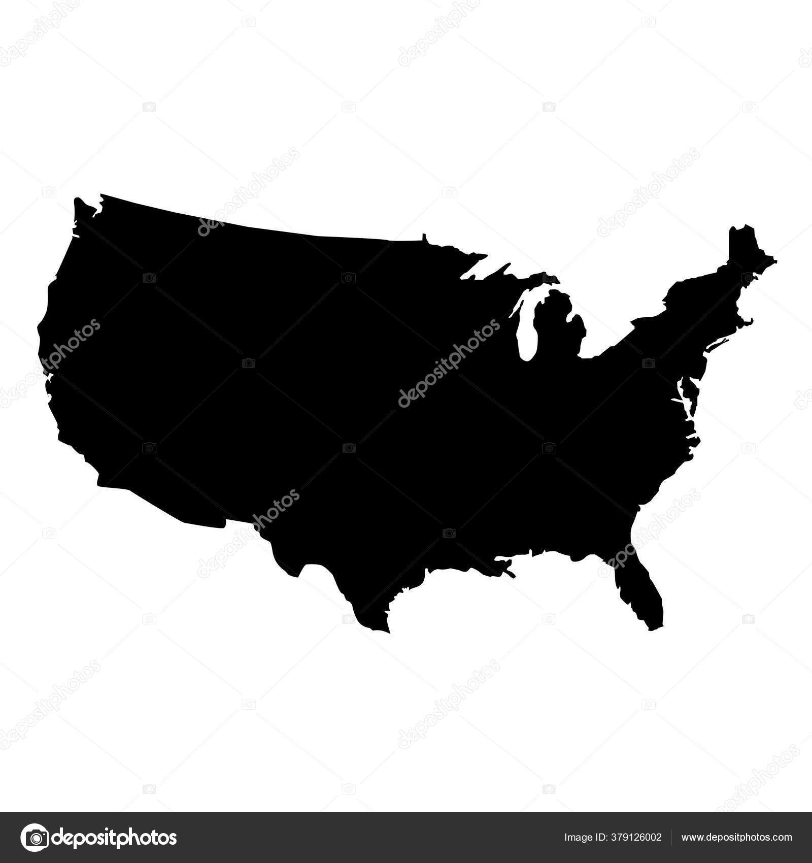 Usa Map White Background Flat Style United States America Map Stock ...