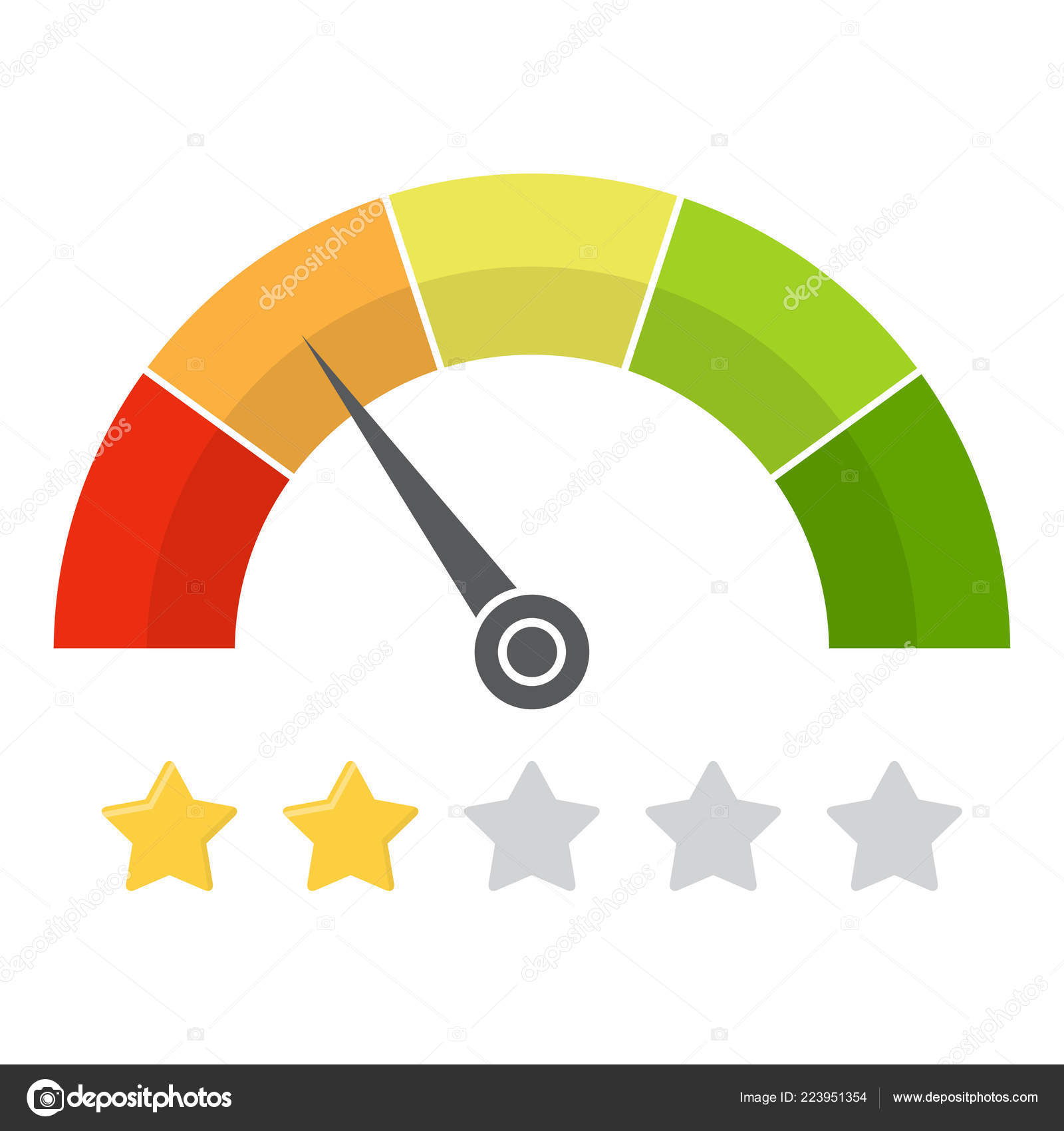 Customer Satisfaction Meter Star Rating Vector Illustration Stock ...
