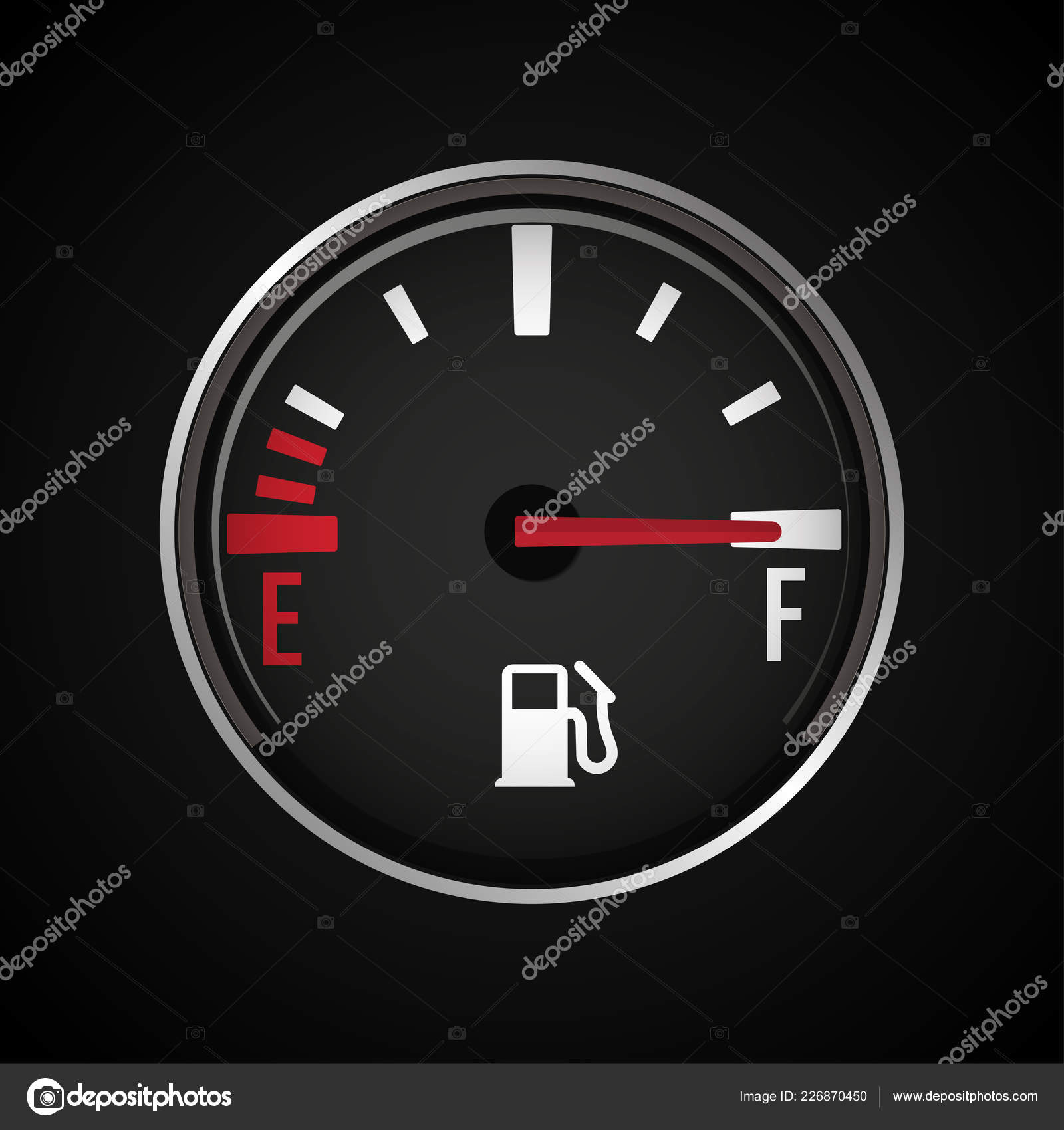 Fuel Gauge Icon Gasoline Indicator Vector Illustration Stock Vector ...