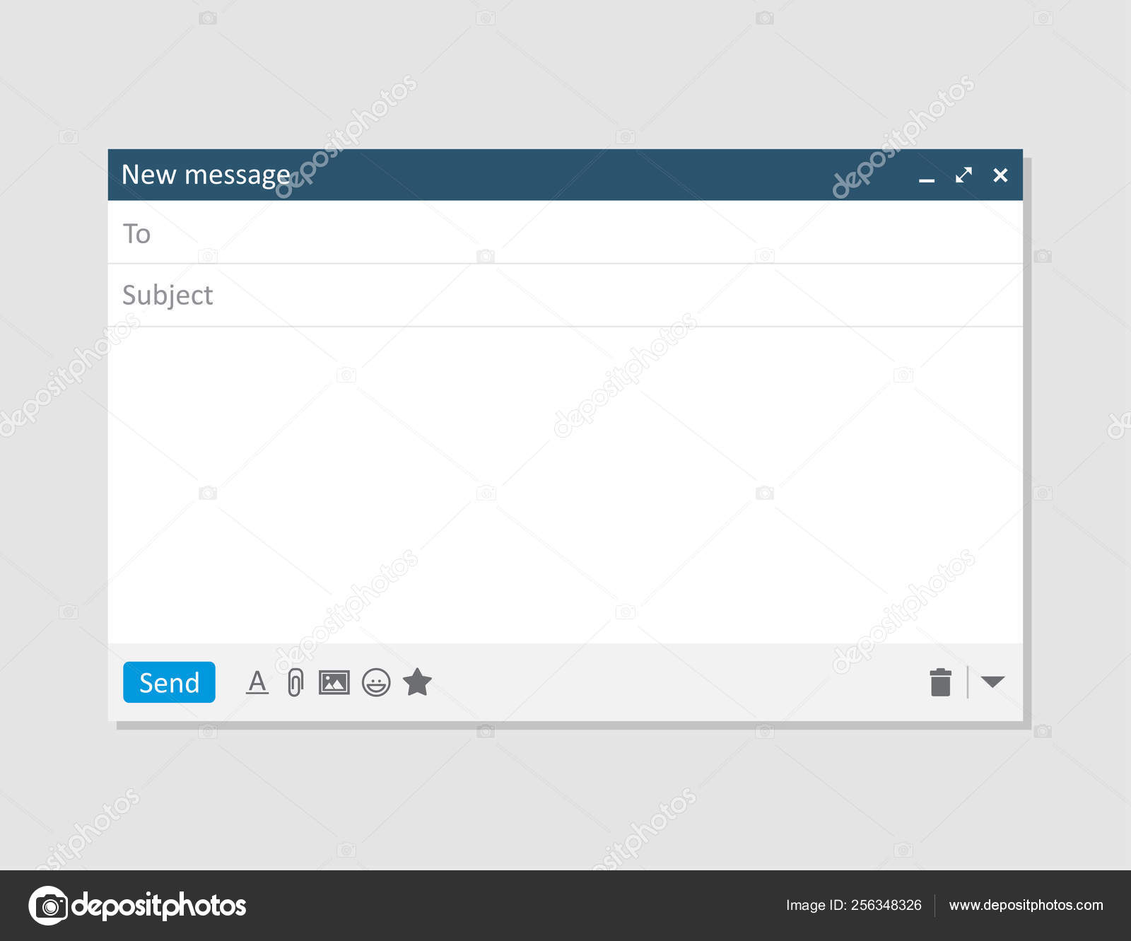 Image vectorielle Email vierge modèle interface de cadre de messagerie ...