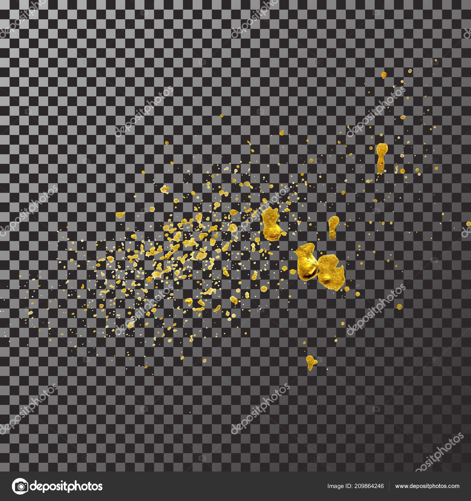 Gold paint splash smear stroke stain, brush stroke. Abstract gold ...