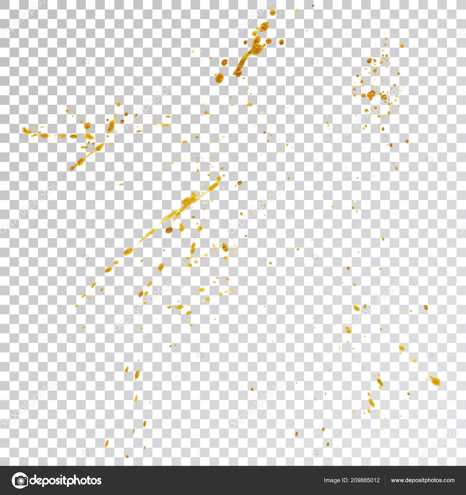 Mancha de manchas de salpicaduras de pintura dorada, pincelada. Textura ...