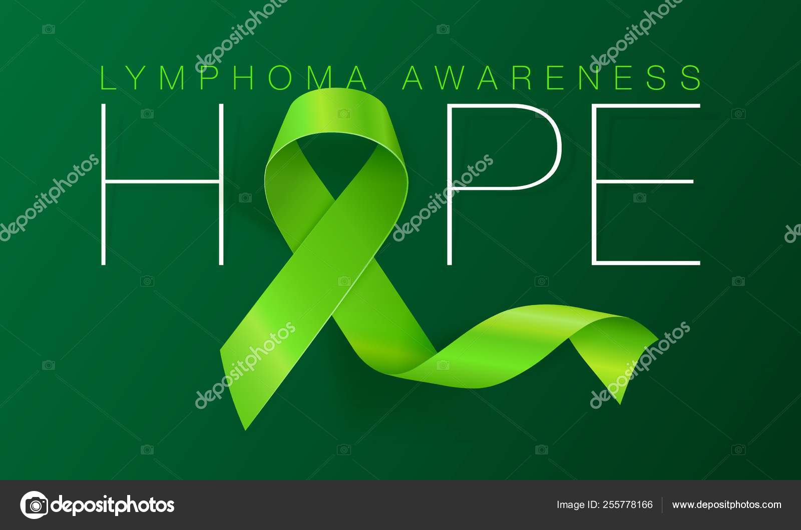 Lymphoma Awareness Calligraphy Poster Design. Realistic Lime Green ...