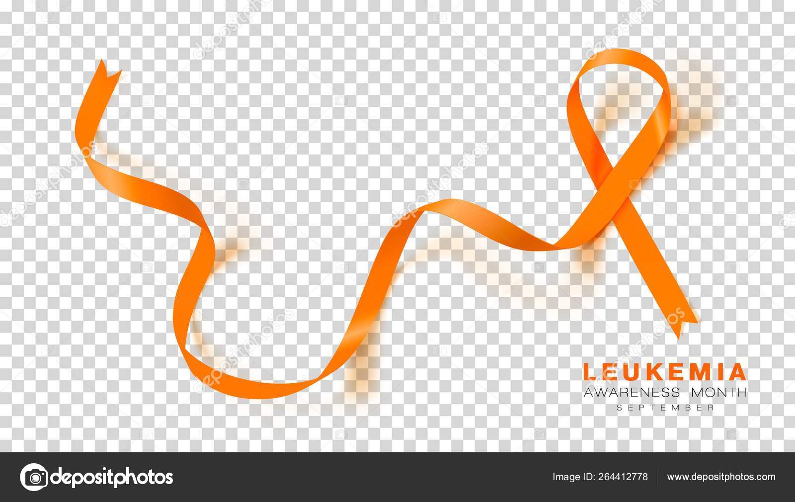 Leukemia Awareness Month. Orange Color Ribbon Isolated On Transparent ...