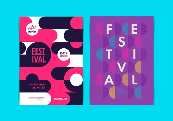 Festival Poster Layout with geometric Shapes. Vector illustration ...