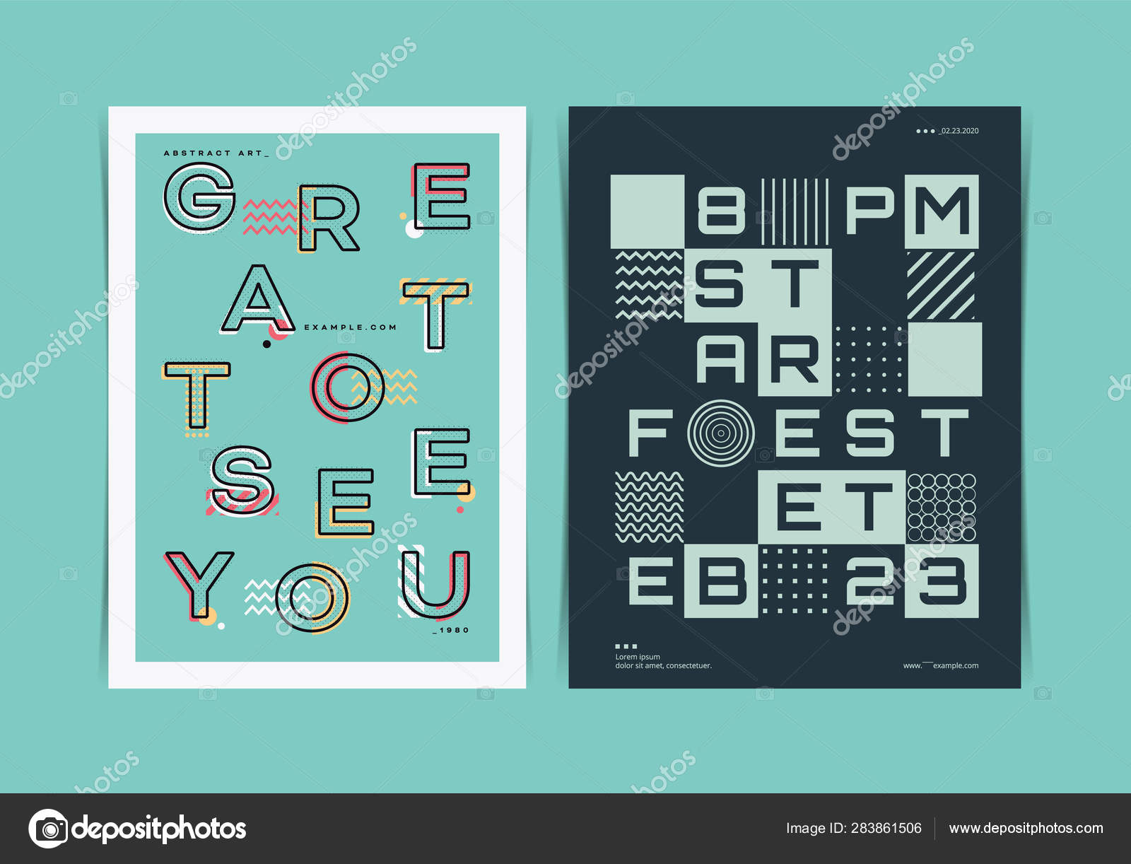 Flyer Layout with Disjointed text Typography. Vector illustration ...
