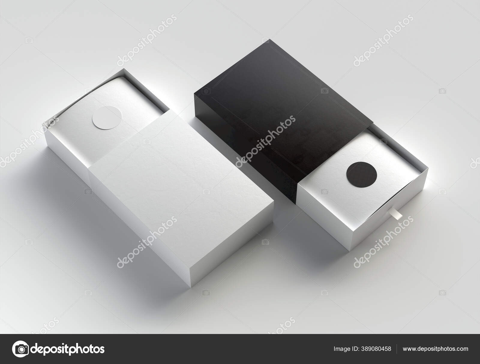 Two Open Cardboard Boxes Packaging Mockup Render Stock Photo by ...