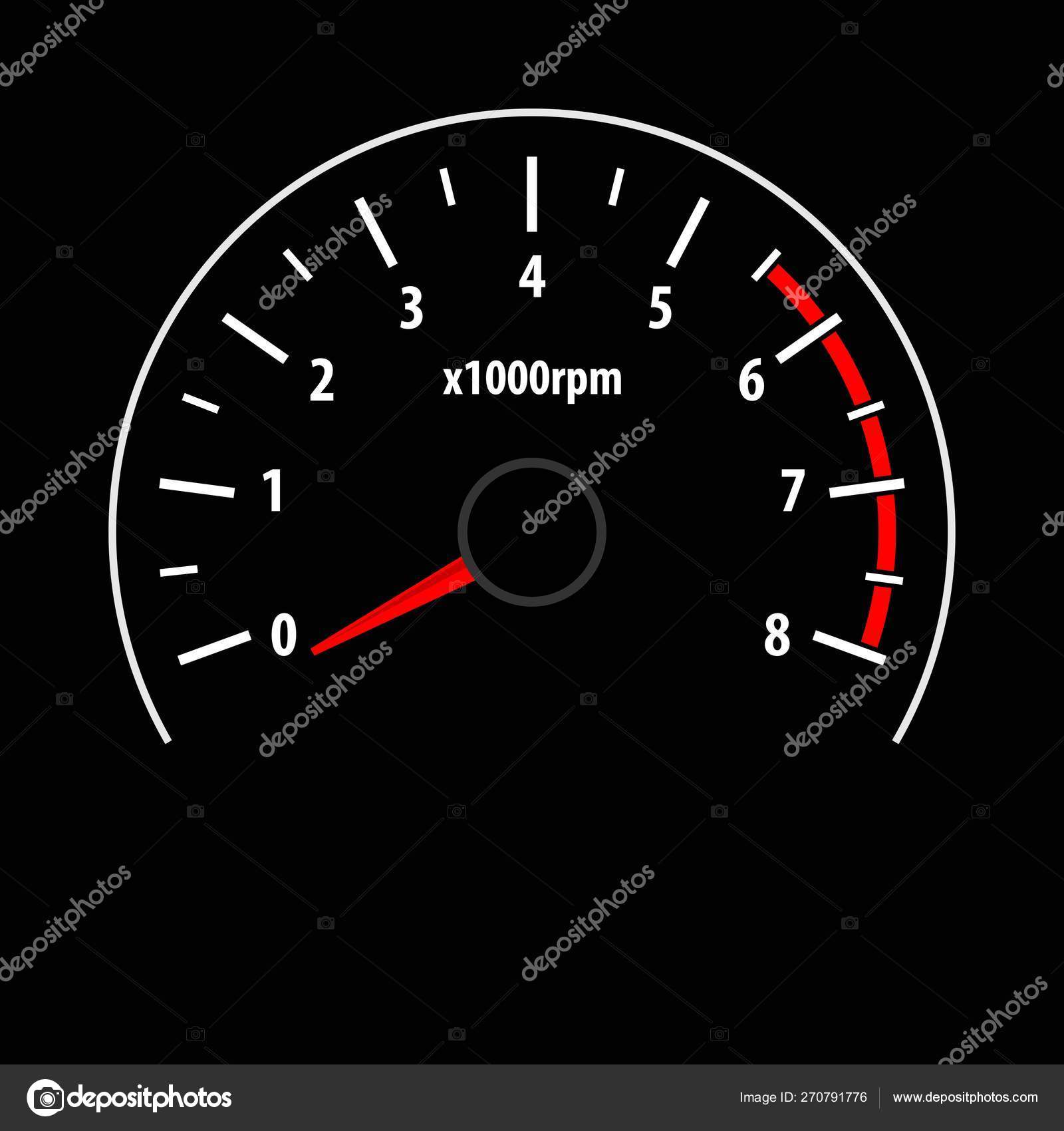 Tachometer gauge isolated on black background. Stock Vector by ©zfmbek ...