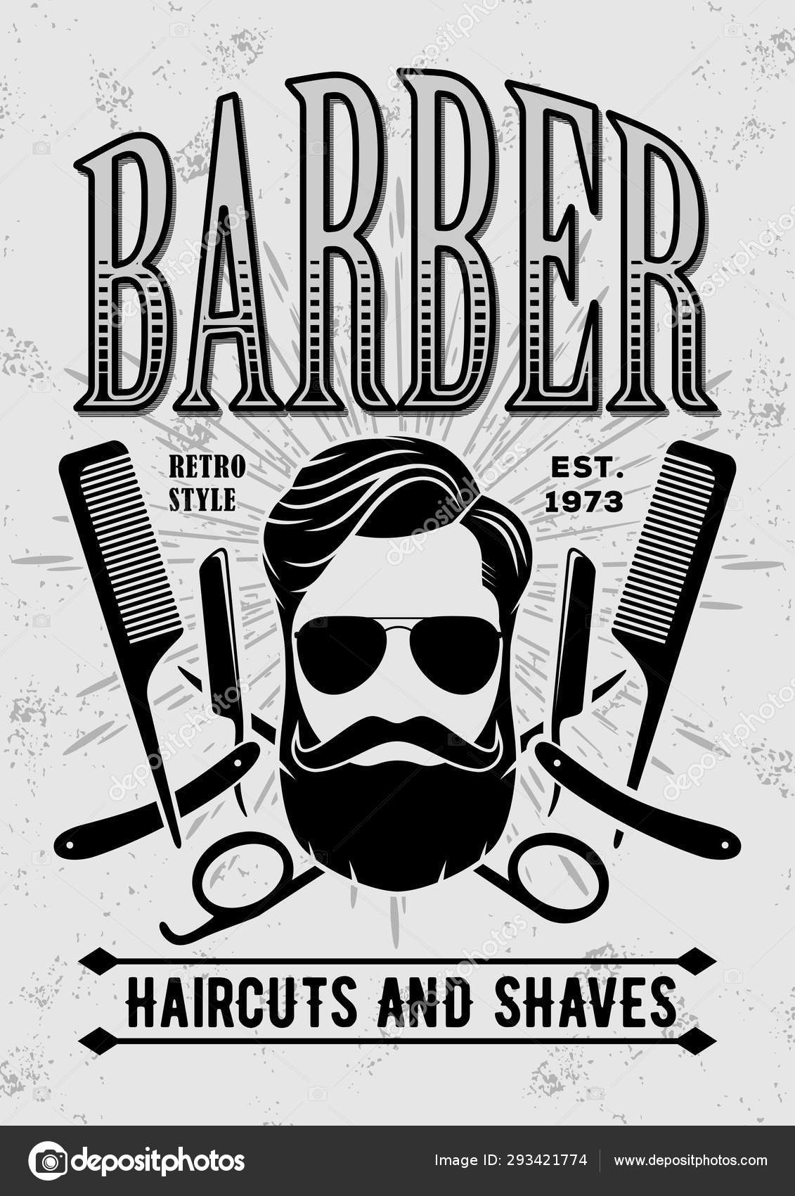 Barber shop poster template with hipster face. Stock Vector by ©zfmbek ... Barber shop poster template with hipster face. Stock Vector by ©zfmbek ...