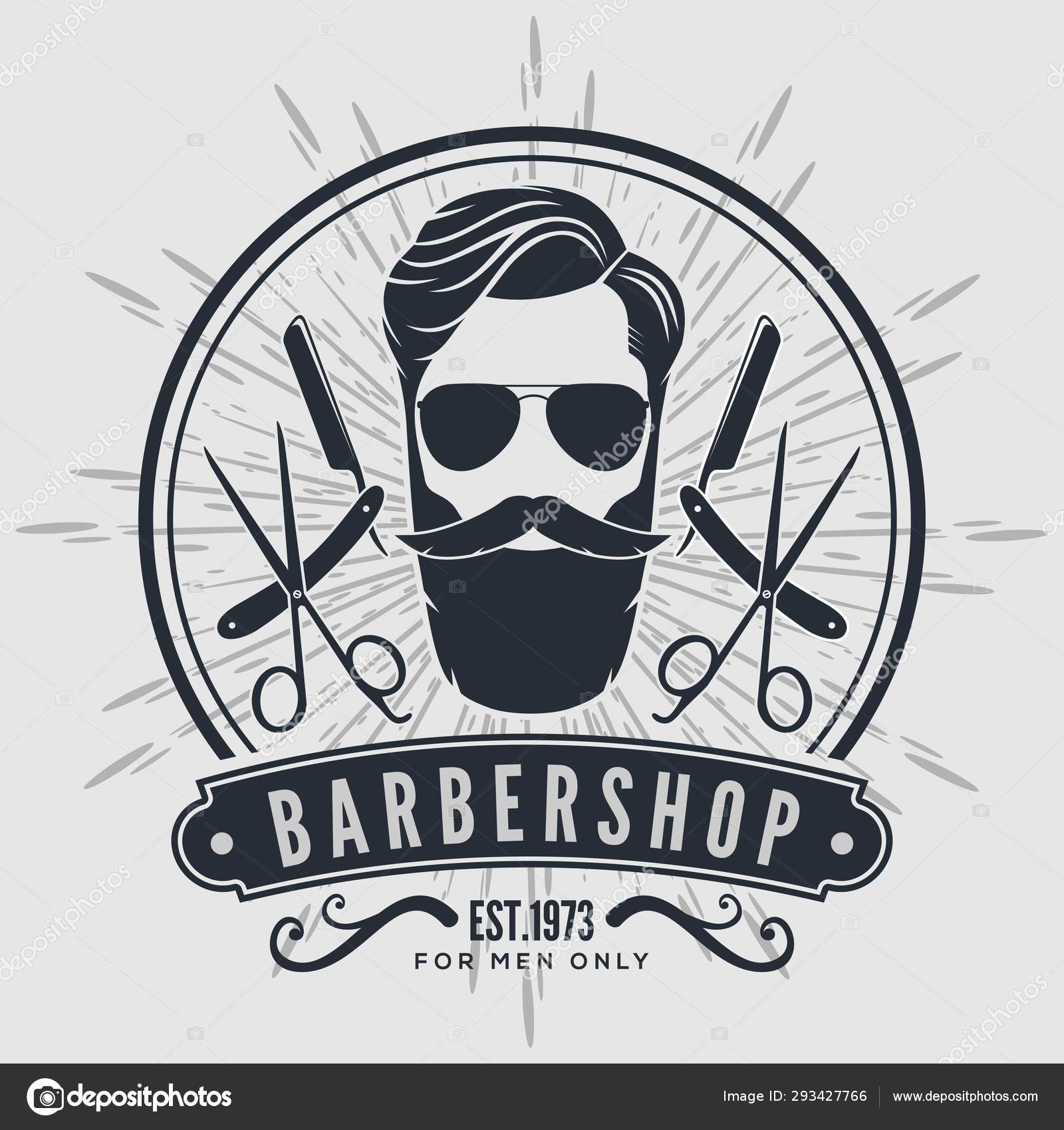 Barber shop poster template with hipster face. Stock Vector by ©zfmbek ...