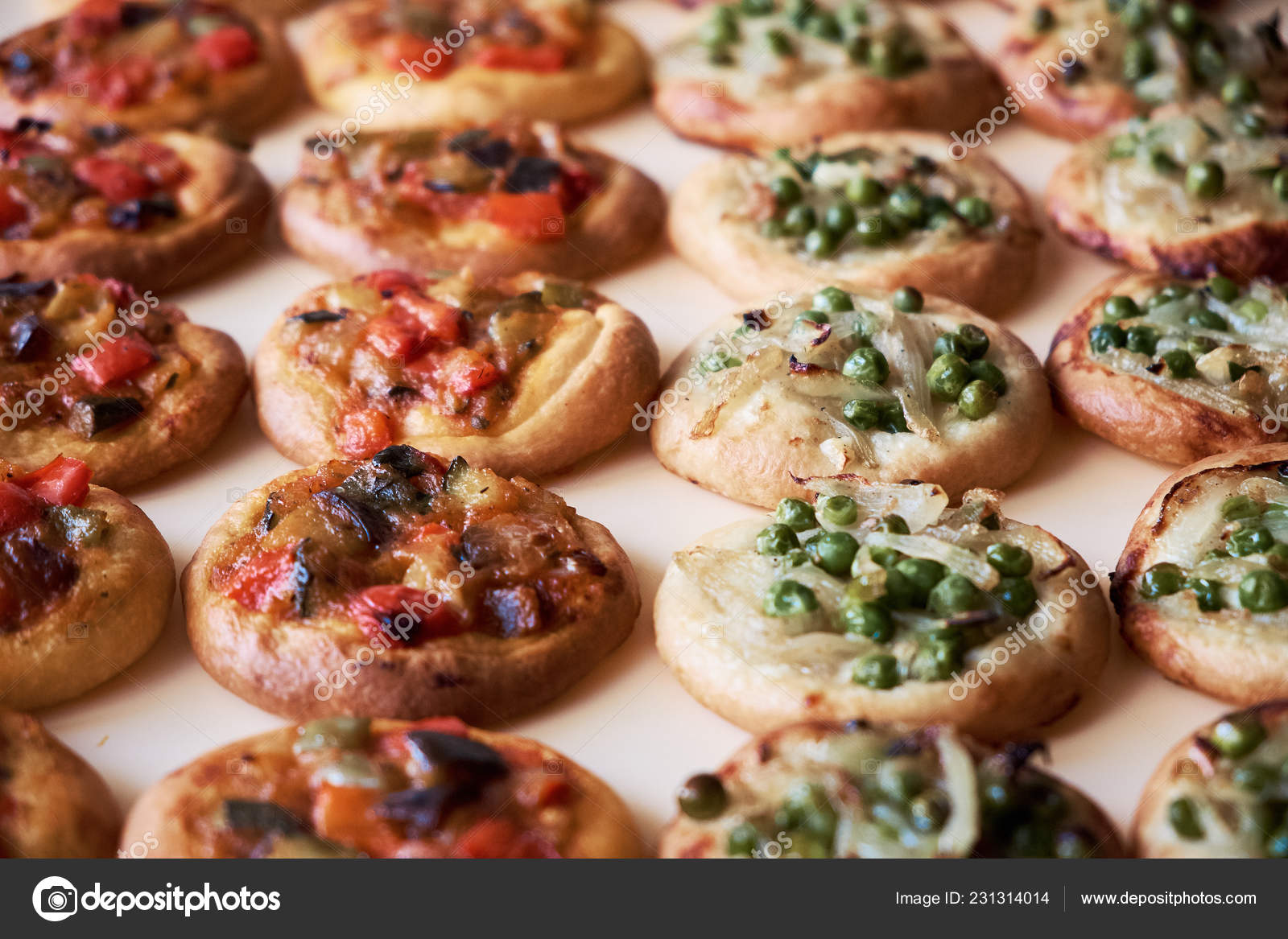 Close Freshly Baked Mini Pizzas Cocas White Background Traditional ...