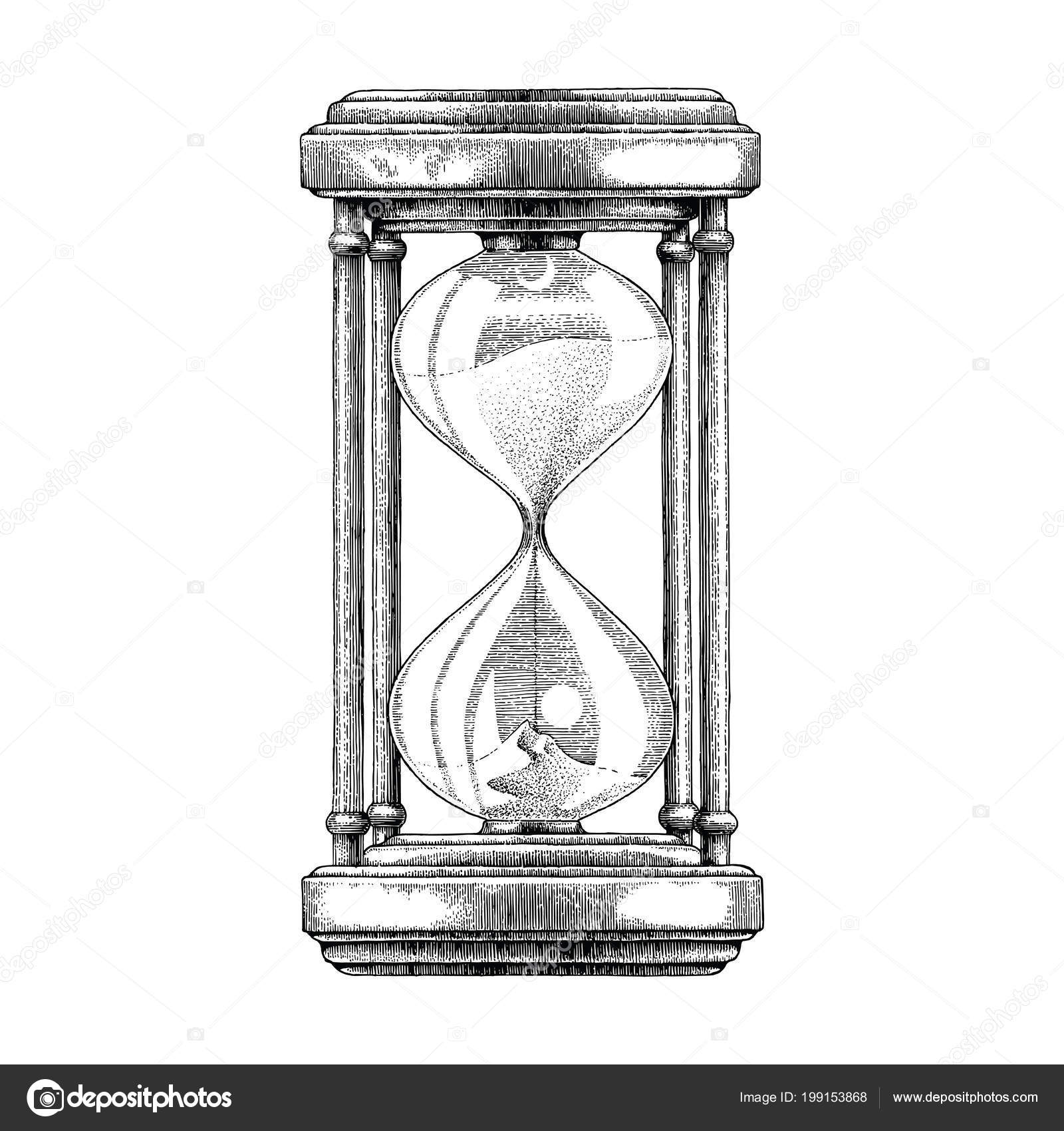 Hourglass Hand Drawing Vintage Style Stock Illustration by ©ohm3417 ...