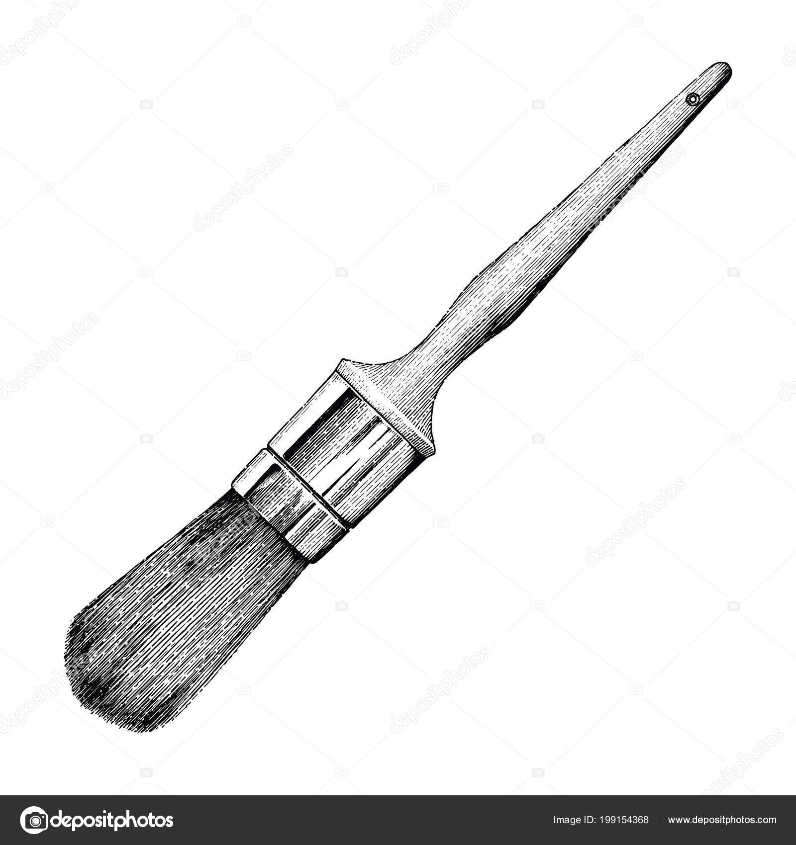Vintage Paint Brush Illustration 2,208 Vintage Paint Brush High Res
