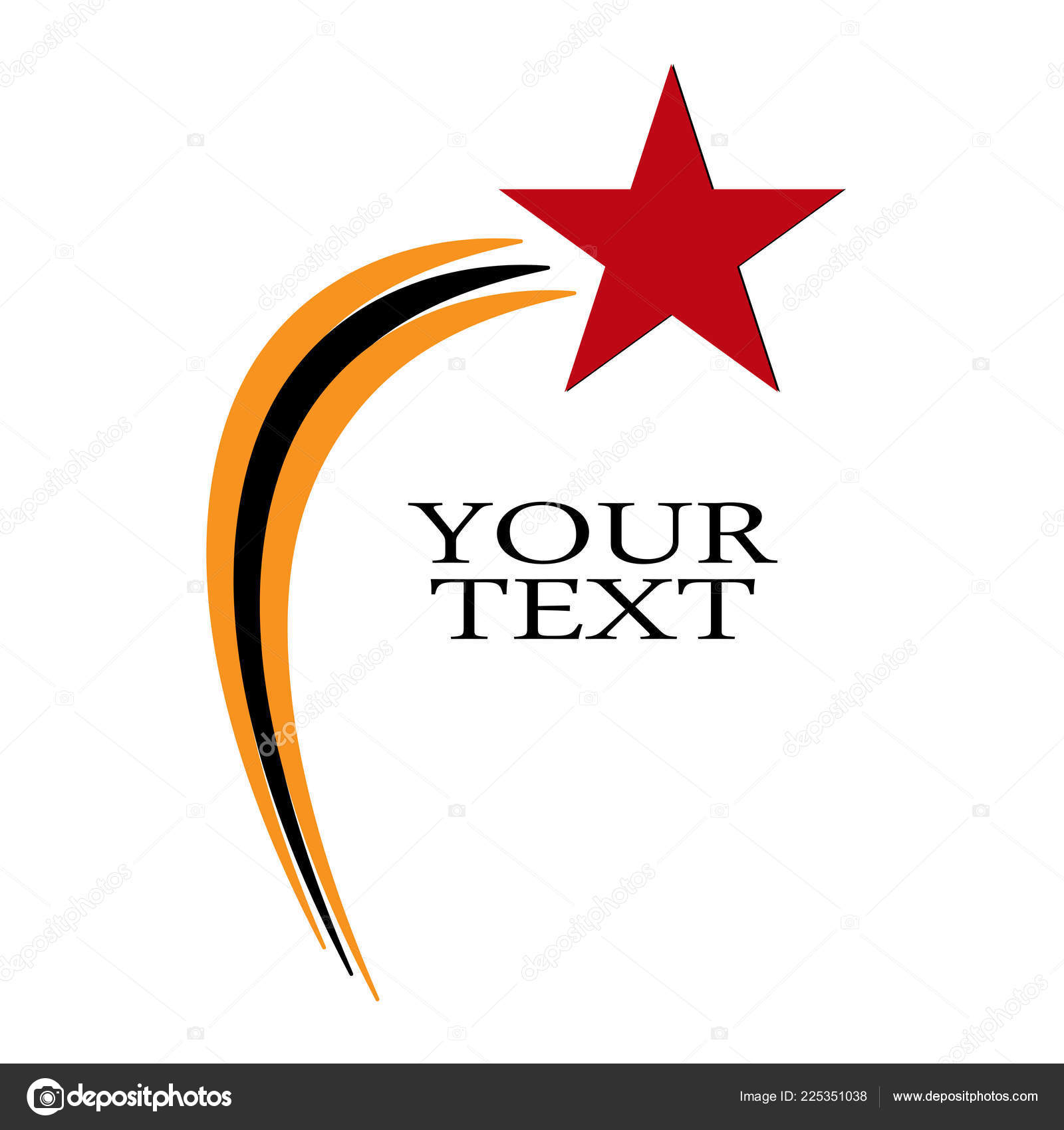 Red Five Pointed Star Three Curved Rays Colors George Ribbon — Stock ...