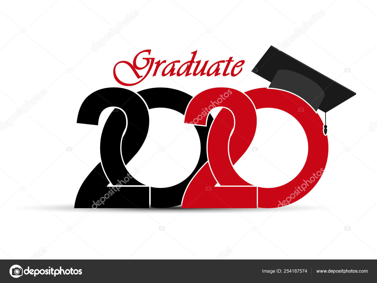 Graduate and Class 2020 with a graduate cap. — Stock Vector © Grommik ...
