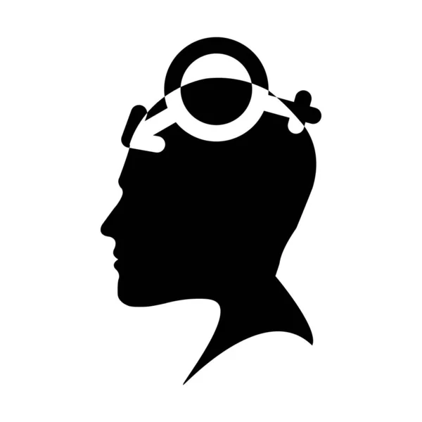 Profile of a female head with the symbol of bigender Stock Vector Image ...