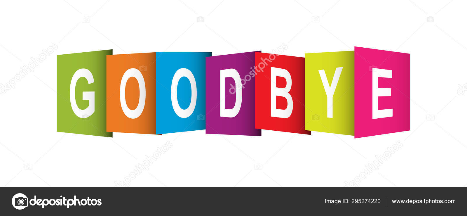 Colorful banner with the words GOODBYE for decoration and design ...