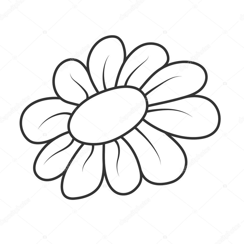Ilustración vectorial de una flor. Un contorno vacío para libros de ...