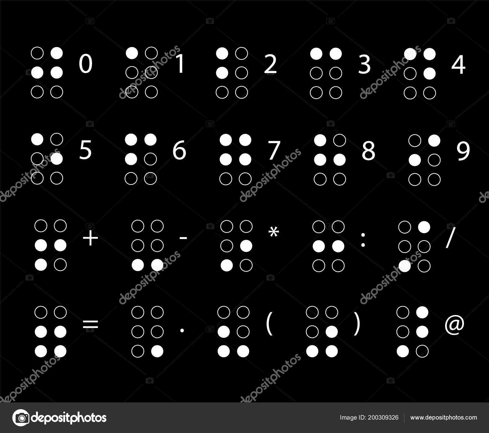 Braille Numbers Reading Blind Tactile Writing System Used People Who ⬇ ...