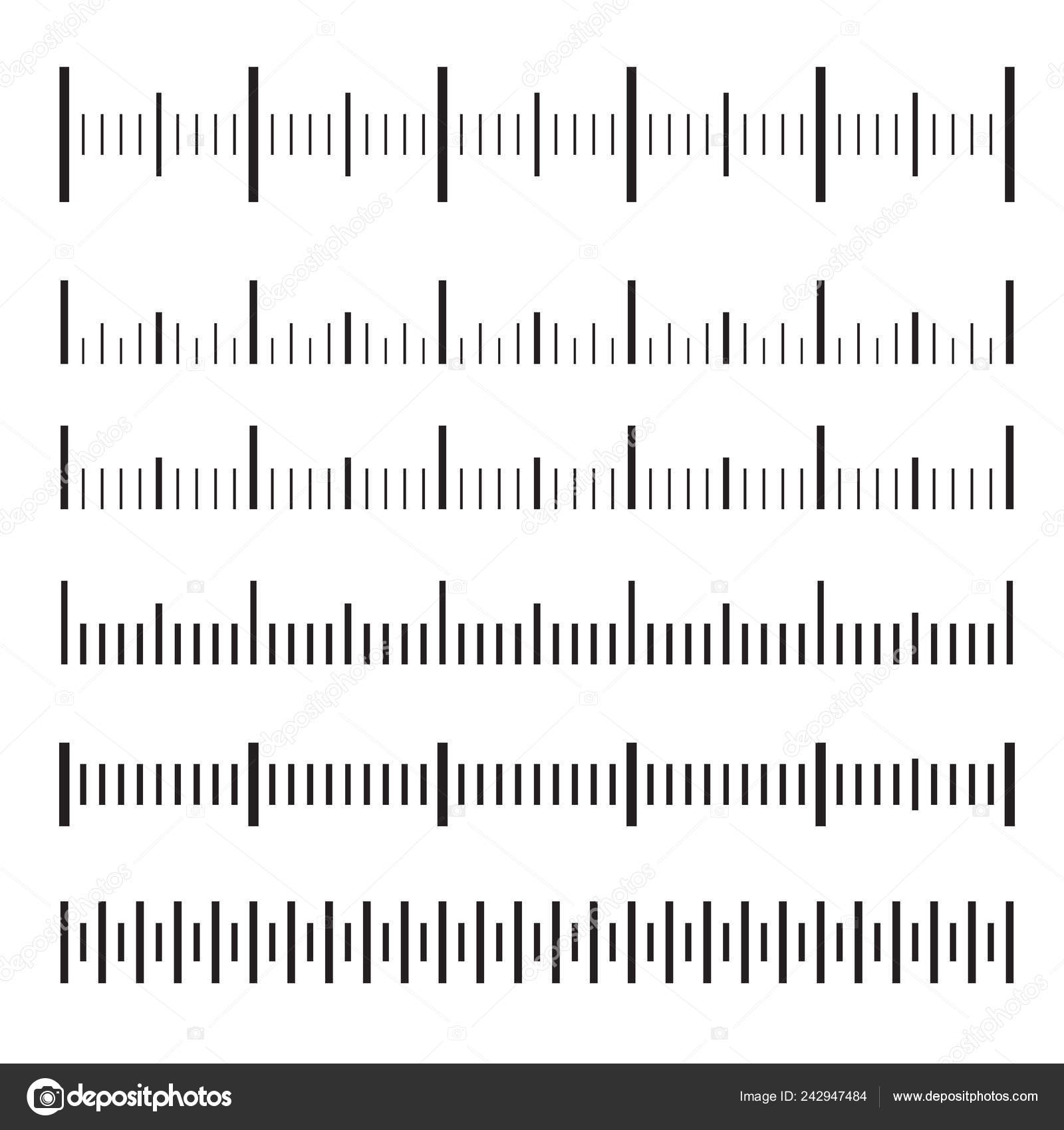 Vector set of metric rulers in flat style. Measuring scales. Mackup for ...