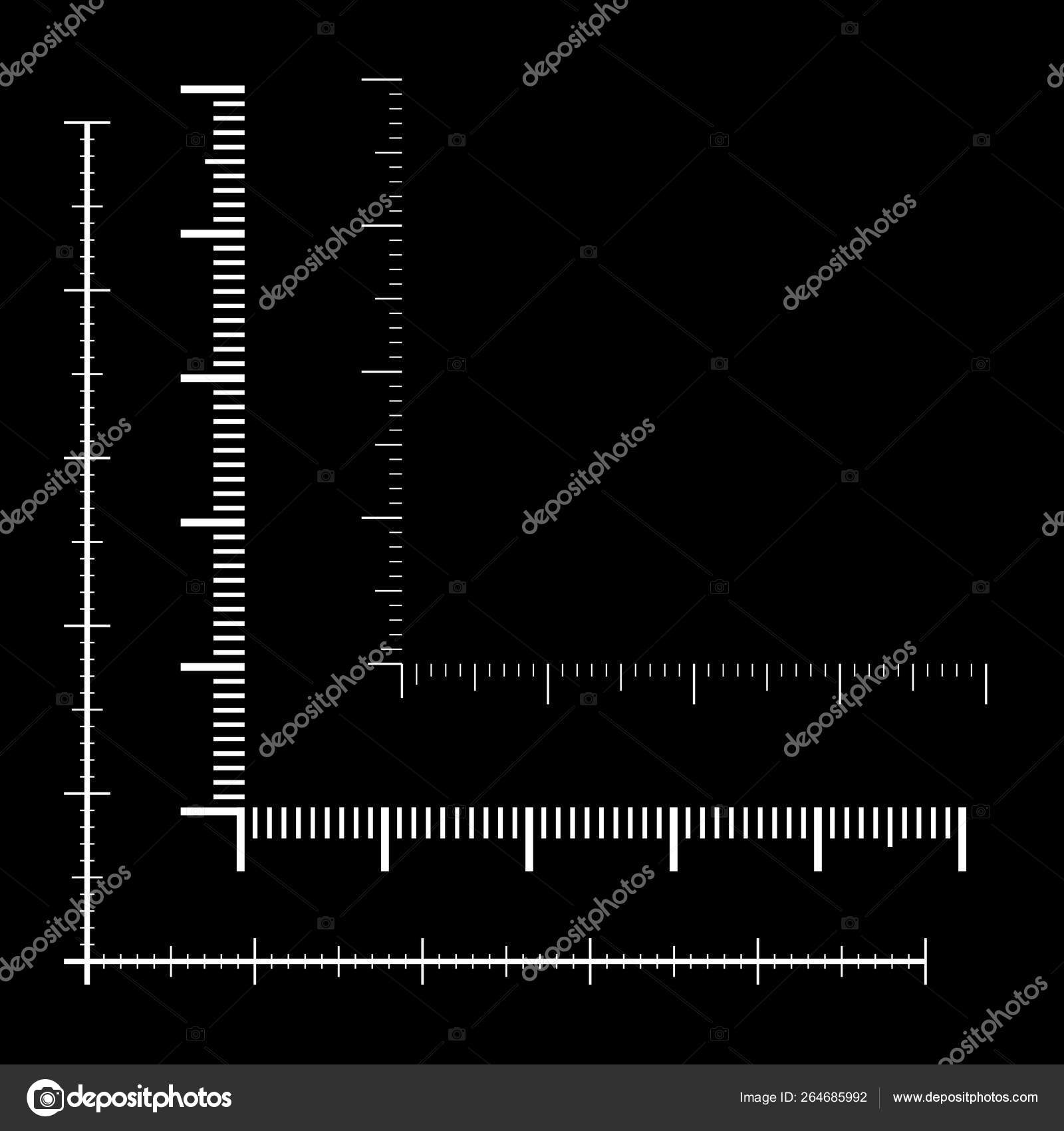 Corner ruler vector. Measuring scales. Mackup for rulers. Size ...