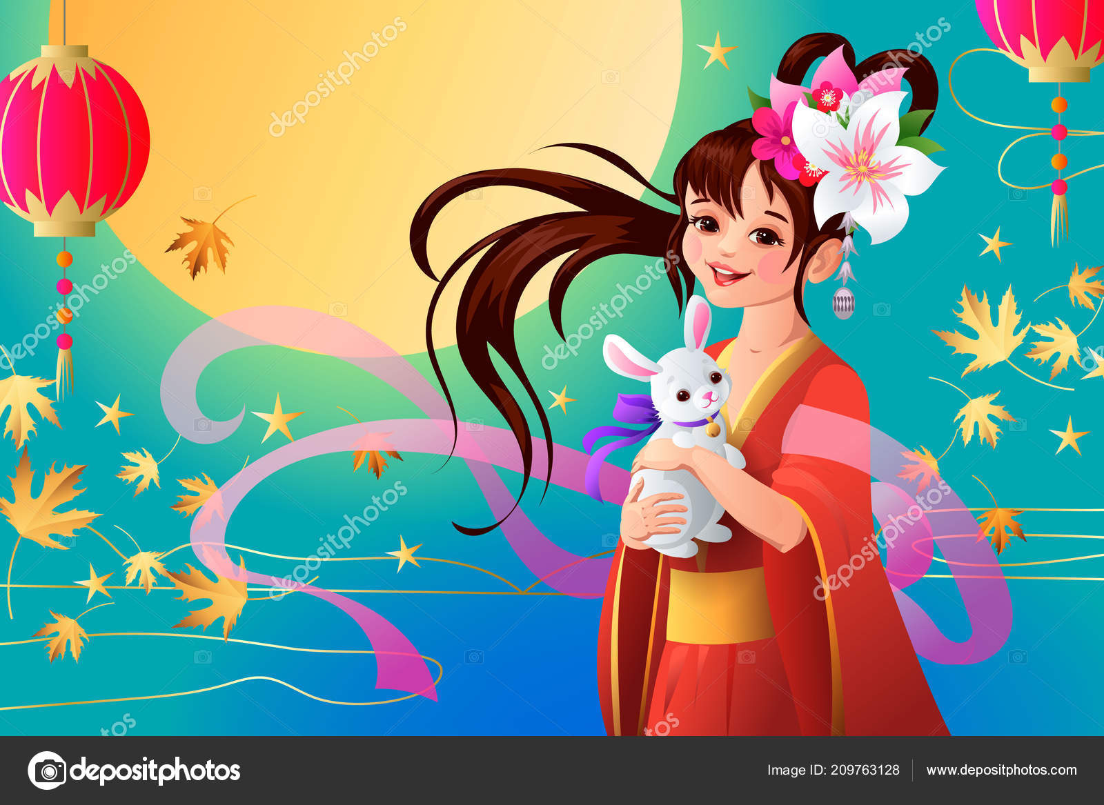 Chang Jade Rabbit Stock Vector by ©rytova.maria.yandex.ru 209763128