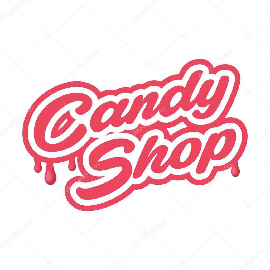 Candy shop Vector Emblem - ilustración vectorial de etiquetas aisladas ...