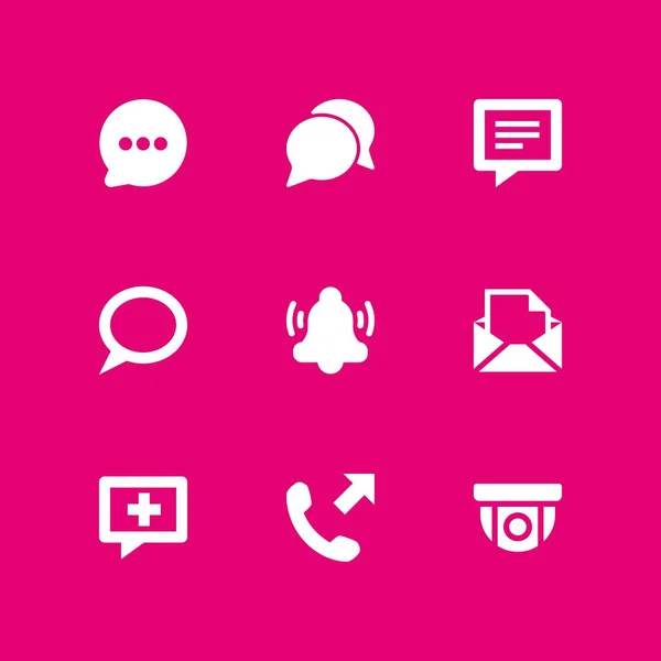 9 chat icon set with chat, notification and email vector illustration ...