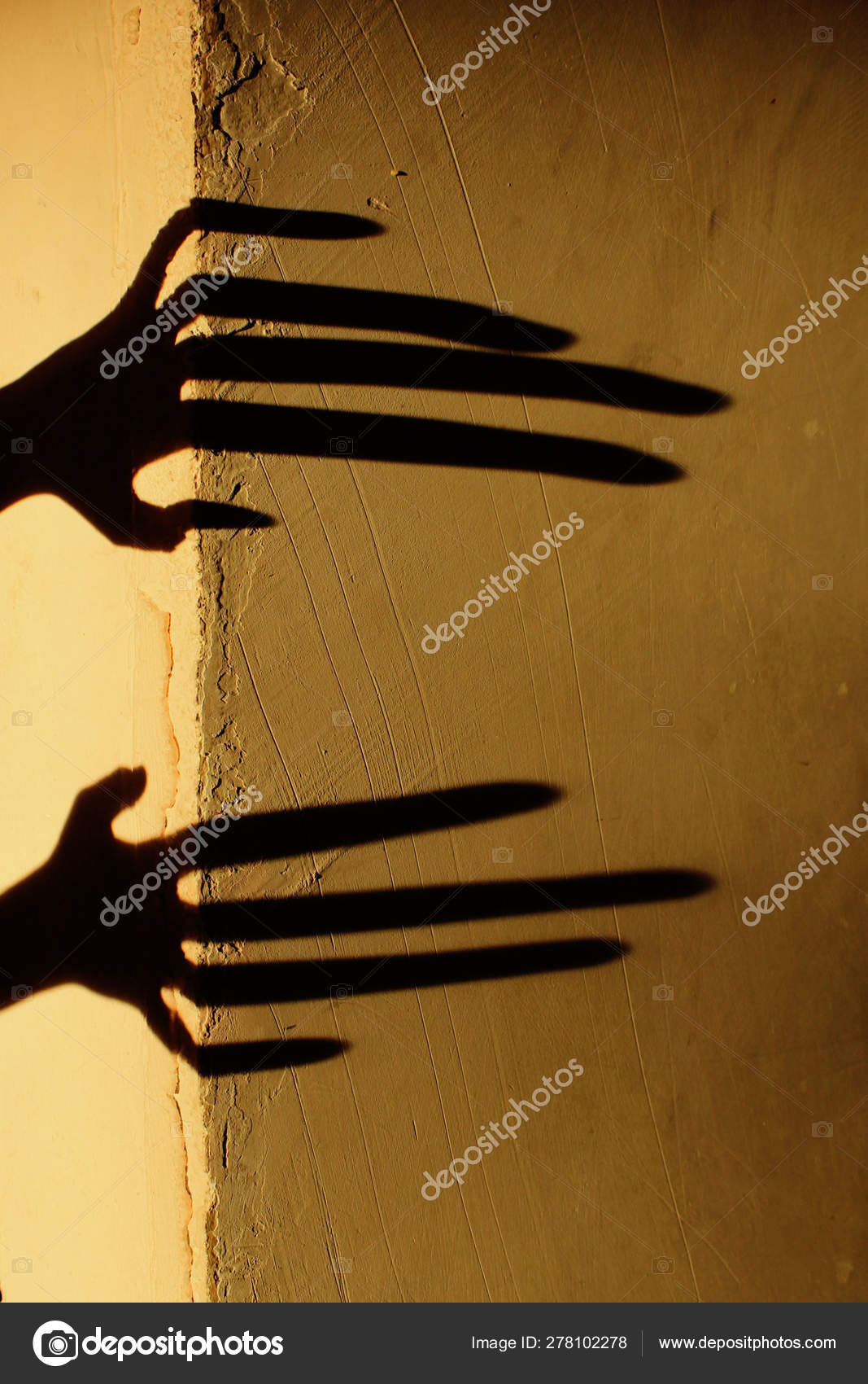 Strange Shadow Wall Terrible Shadow Abstract Background Black Shadow ...