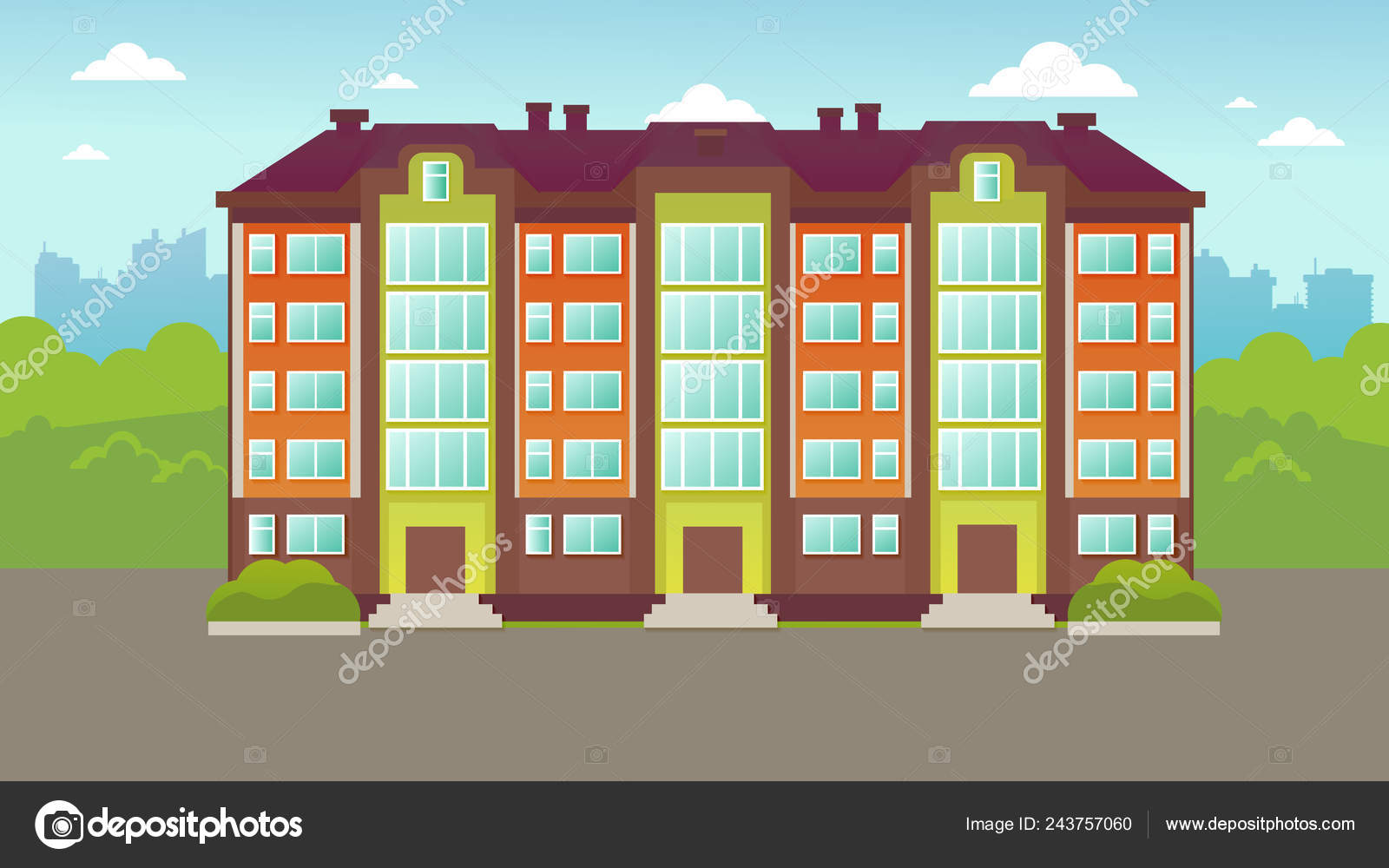 Vector De Edificio De Apartamentos