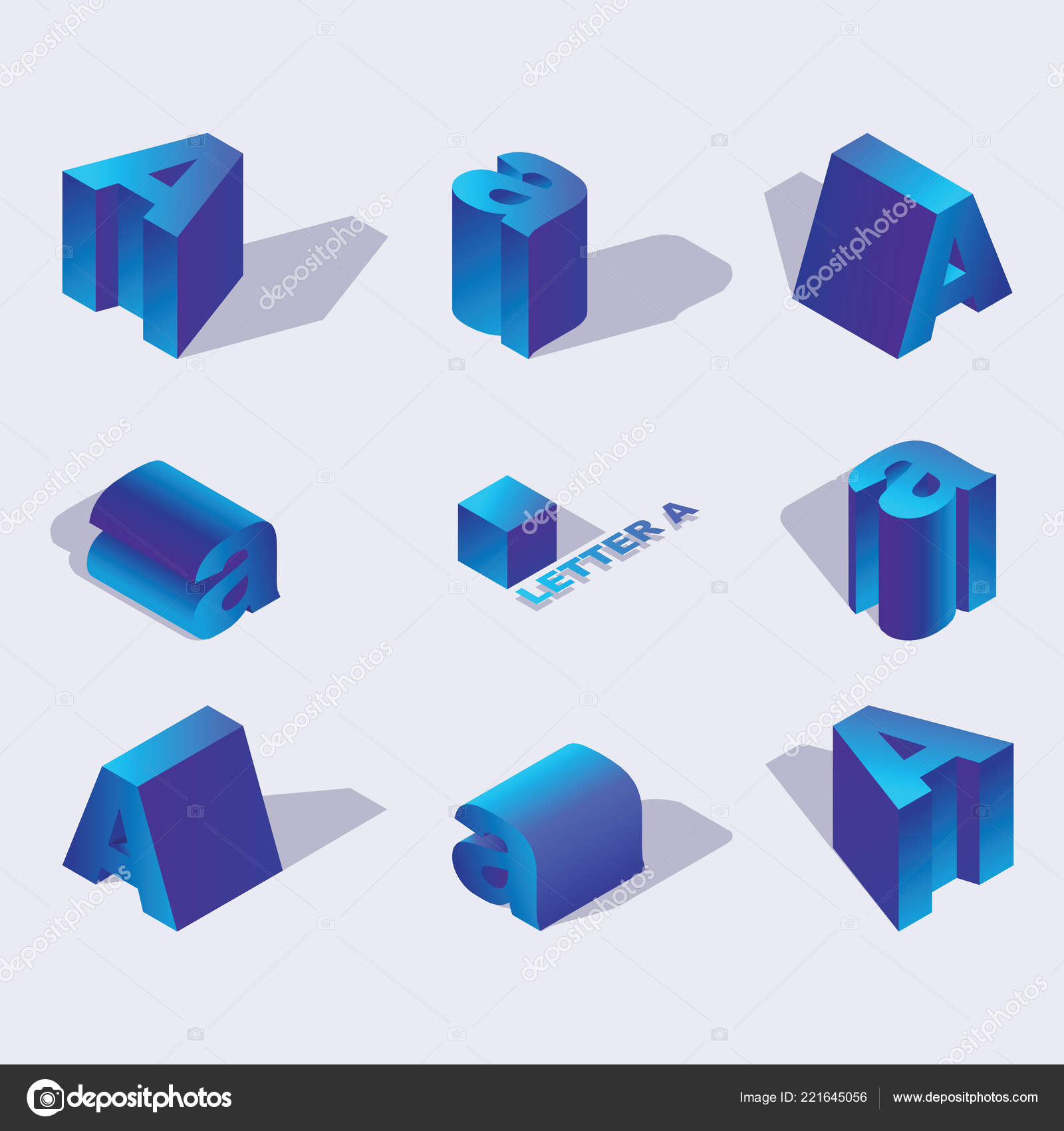 Isometric Drawings Letters
