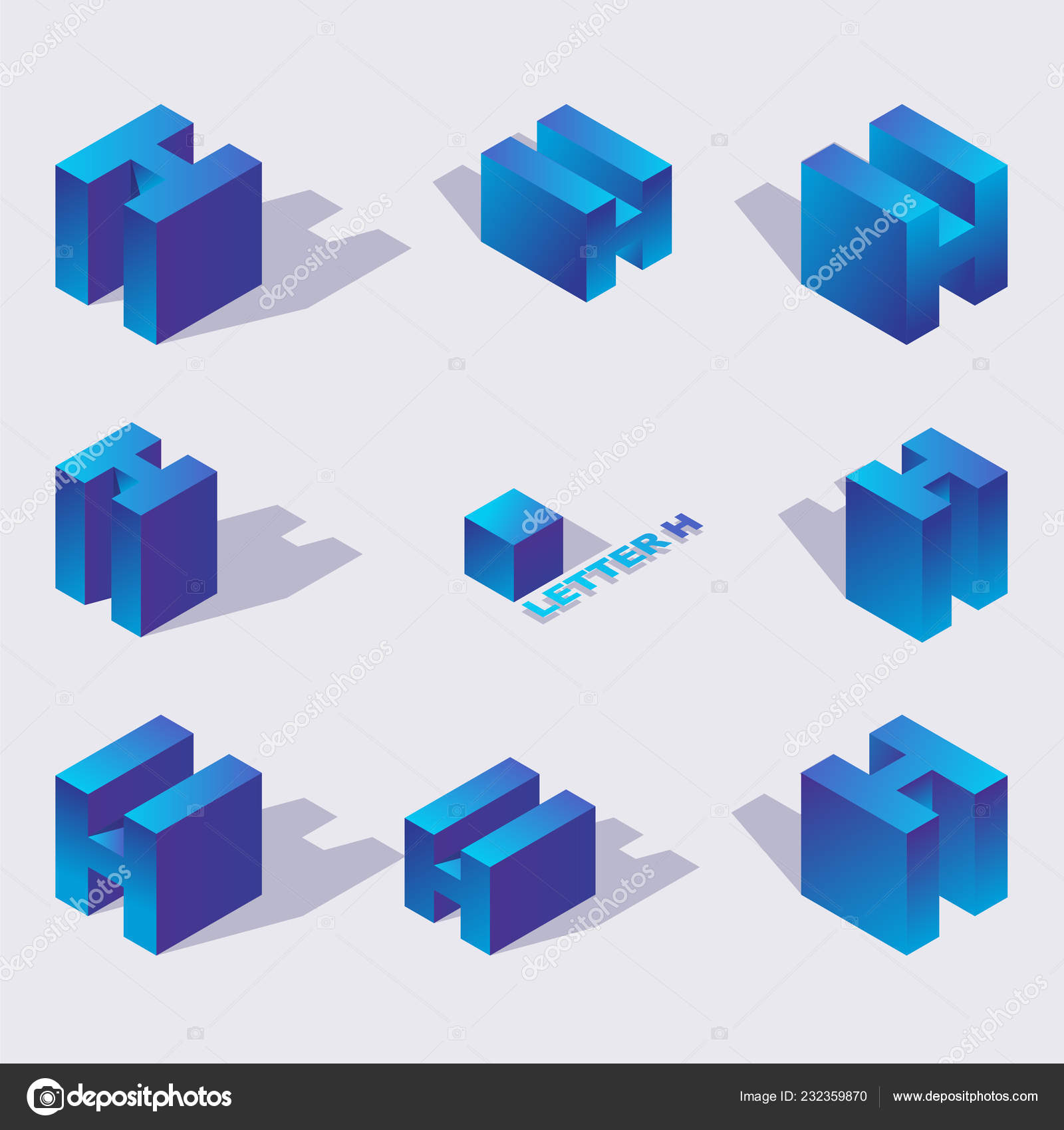 Russisk Kyrillisk Alfabet Brev Isometric Alfabet Skrifttype Engelsk ...