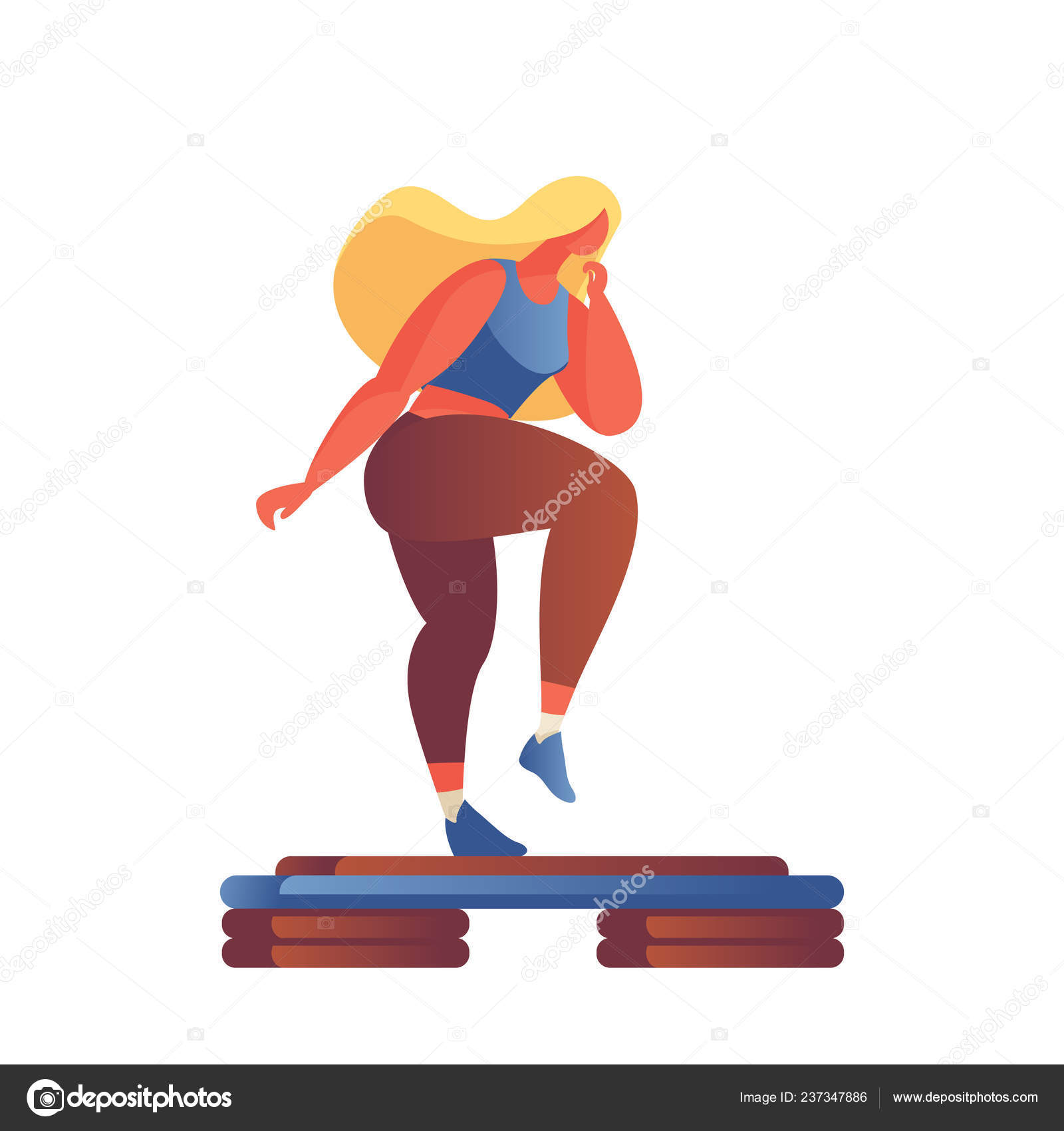 Step Aerobics Cartoon