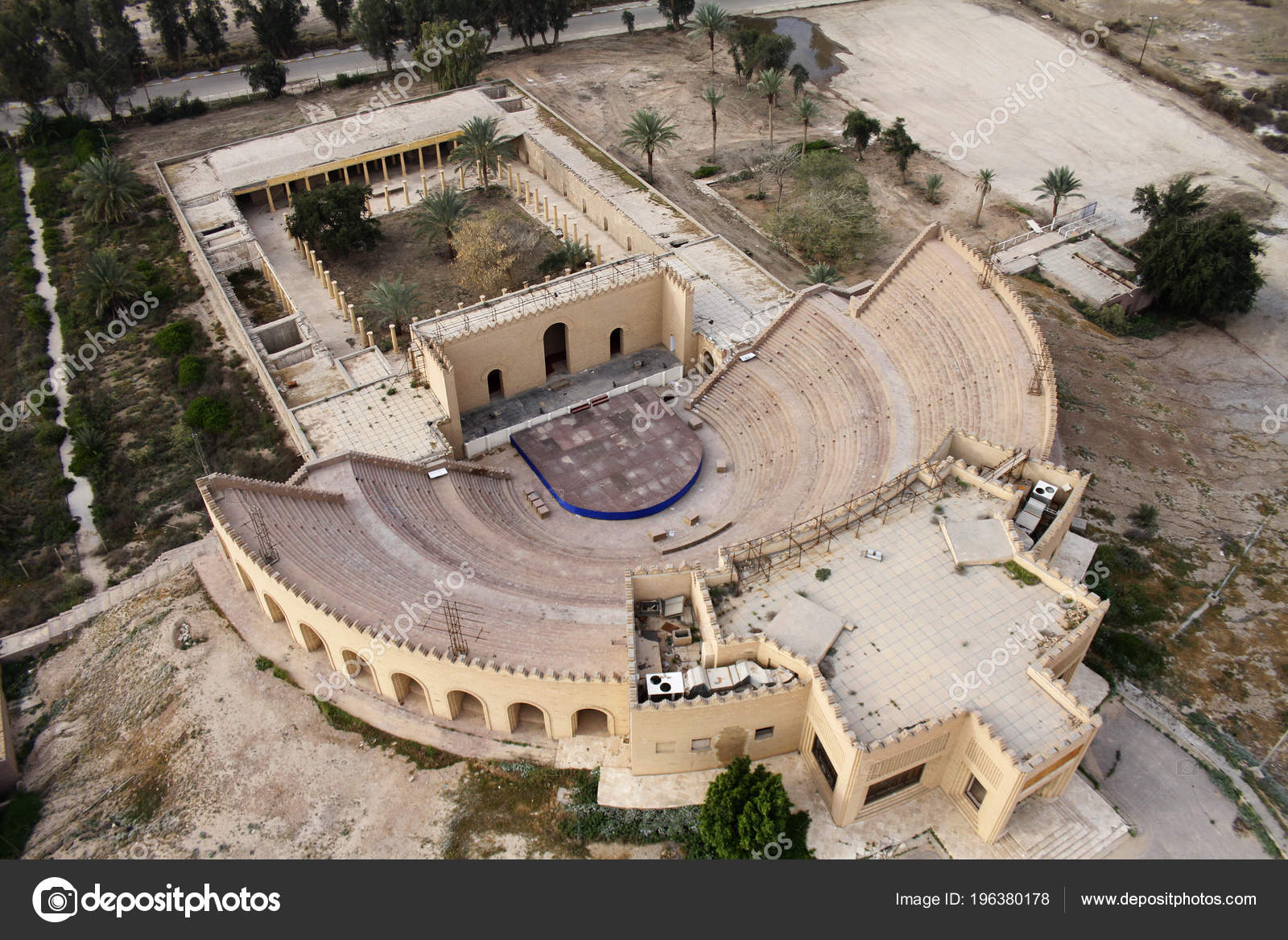 Aerial View Amphitheatre Ancient Babylon Hillah Iraq — Stock Photo ...