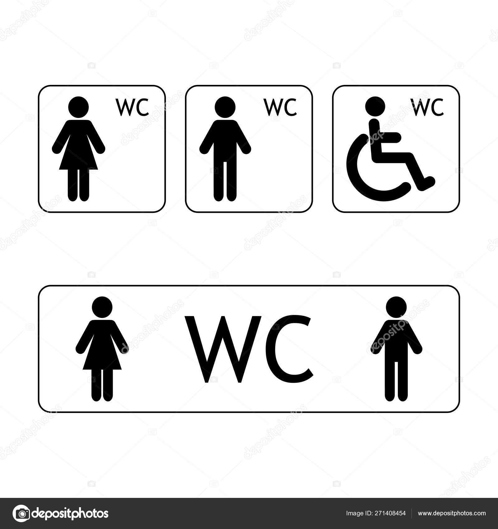 WC sign for restroom. WC toilet sign vector Stock Vector Image by ...