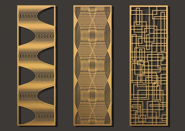 Laser Cut Template Panels Set Die Cut Geometric Pattern Rectangle Stock ...
