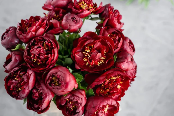 Red peonies bouquet Stock Photos, Royalty Free Red peonies bouquet ...
