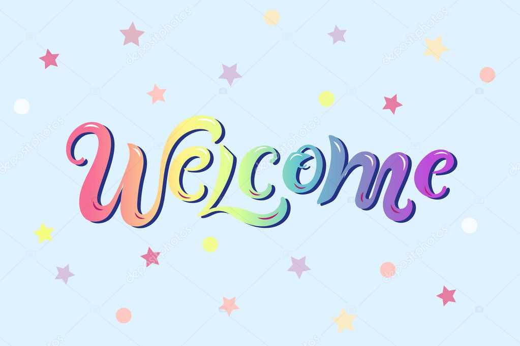 Vettoriale stockLettere Mano Illustrazione Vettoriale Benvenuto ...